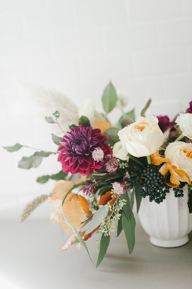 A DIY Fall Floral Arrangement with all the Deep Colors we Love – Beijos ...
