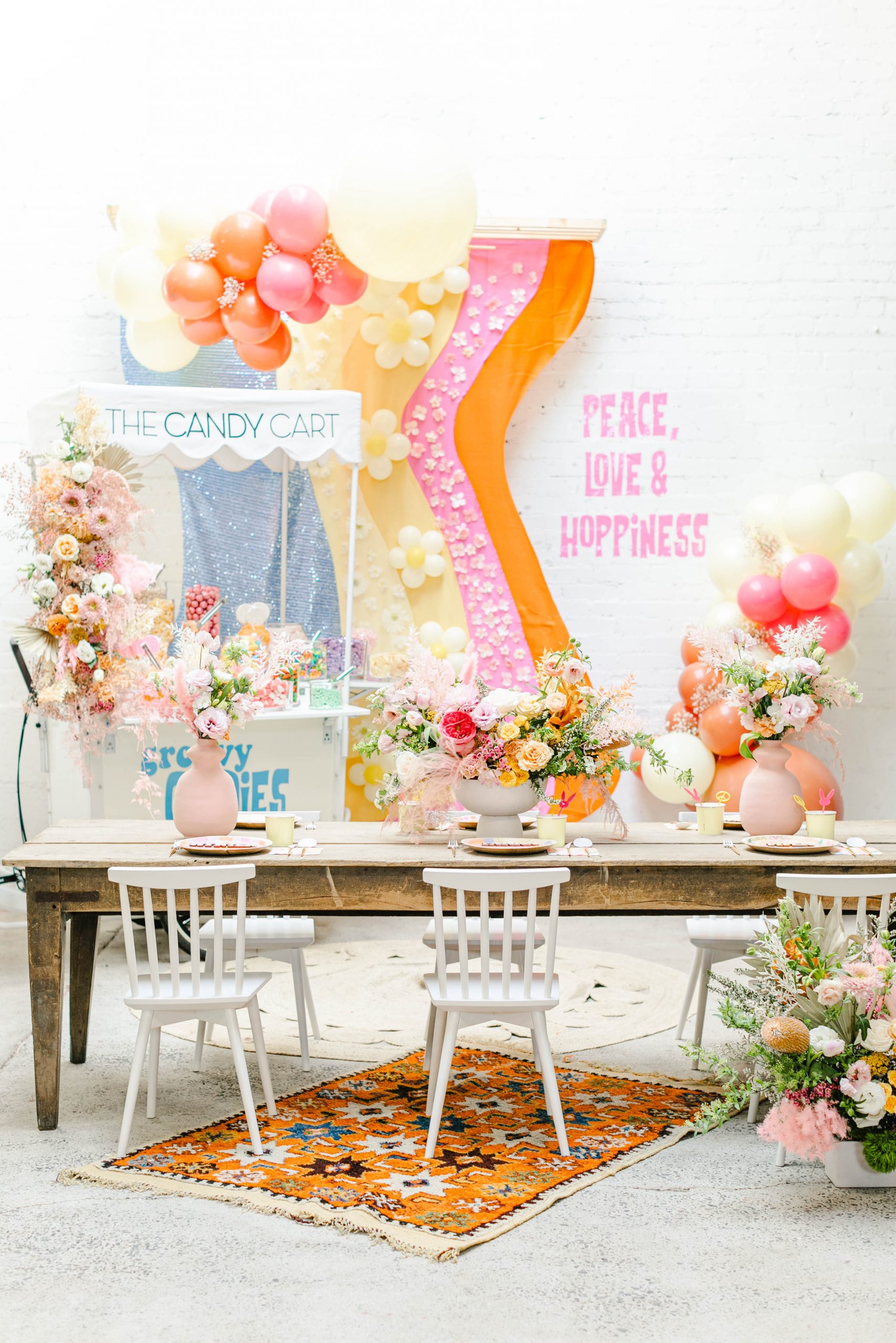 Peace, Love, & Hoppiness! A Hippie at Heart Easter Party • Beijos Events