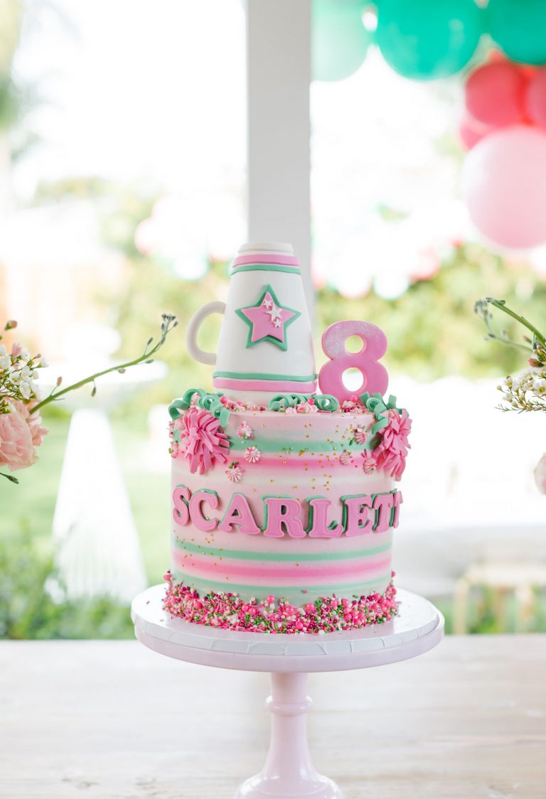 Jump & Cheer! It’s Scarlett’s Adorable 8th Birthday Art & Cheerleading ...